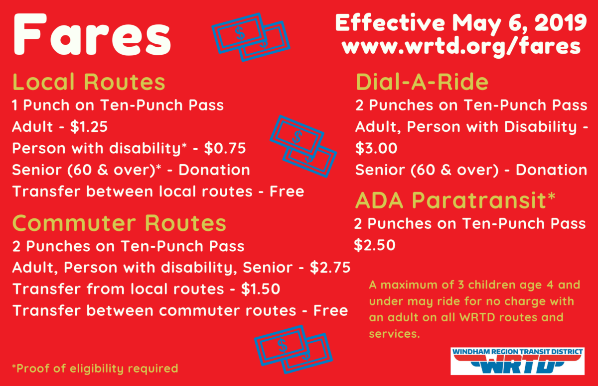 Fares and Passes – Windham Region Transit District